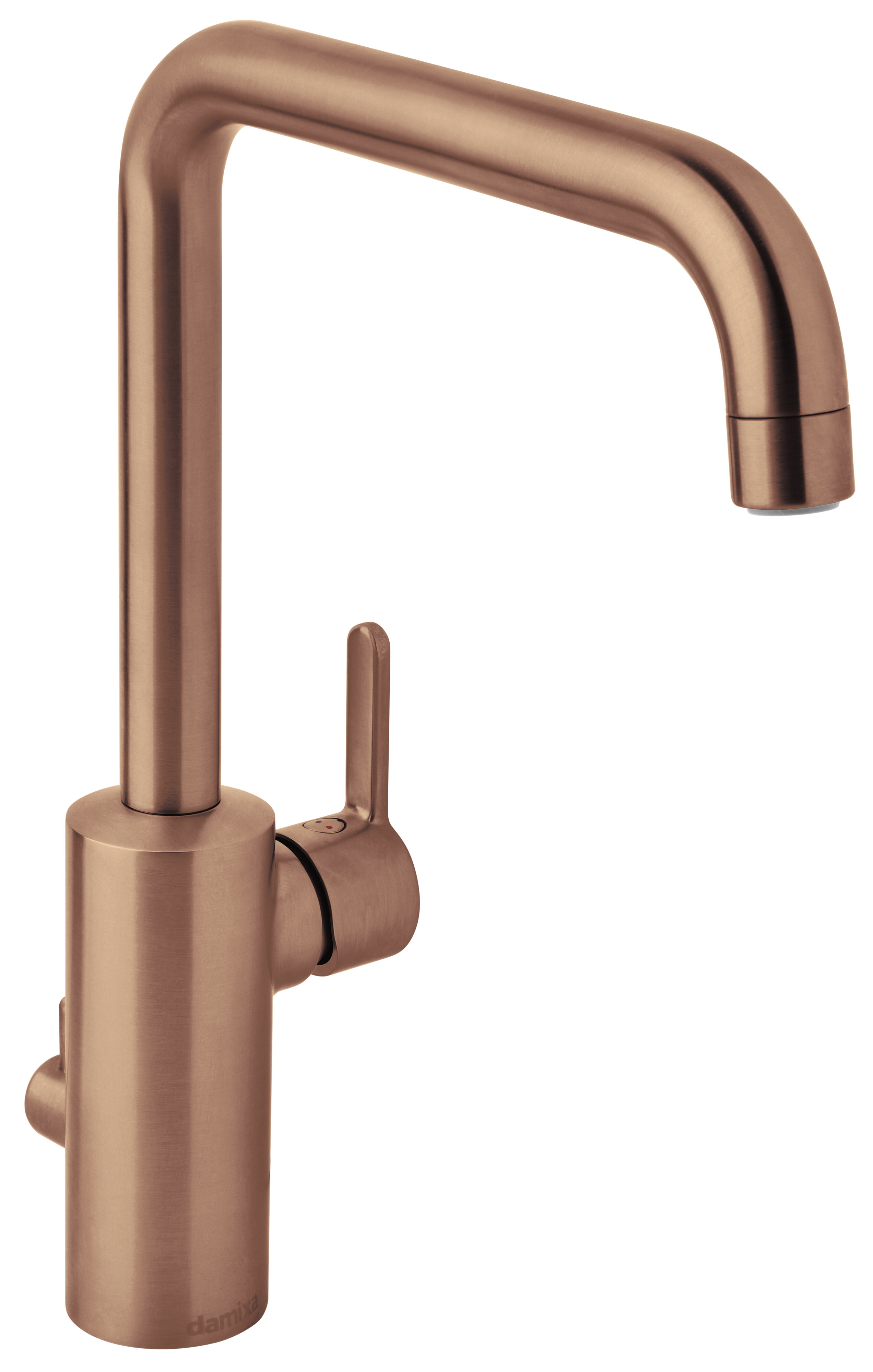 Silhouet Brushed Copper Kitchen Mixer with Dishwasher Shut off valve [https://damixa.com]
